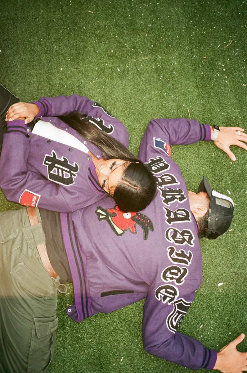 PURPLE GOTHAM CITY VARSITY JACKET – Vintage Parasite